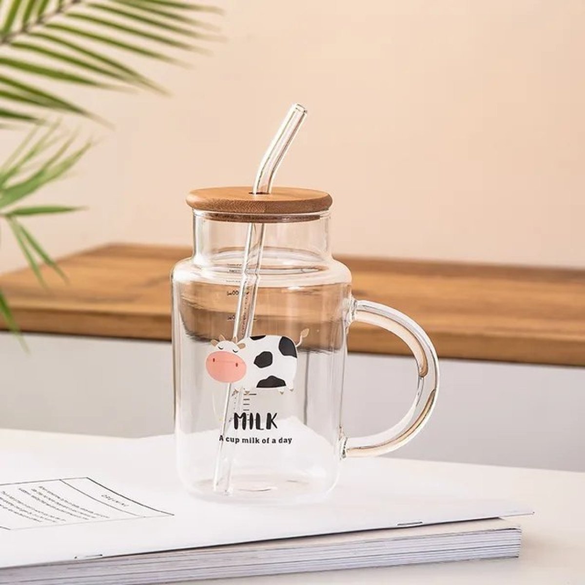 Shalimo mug Pyrex with wooden lid - دولار جروب - Dollar Group